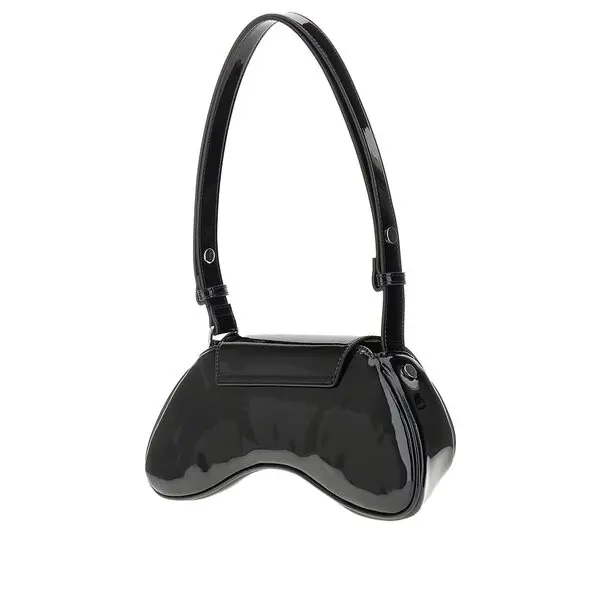 DIESEL® Glossy Faux Leather Play Bag - Black