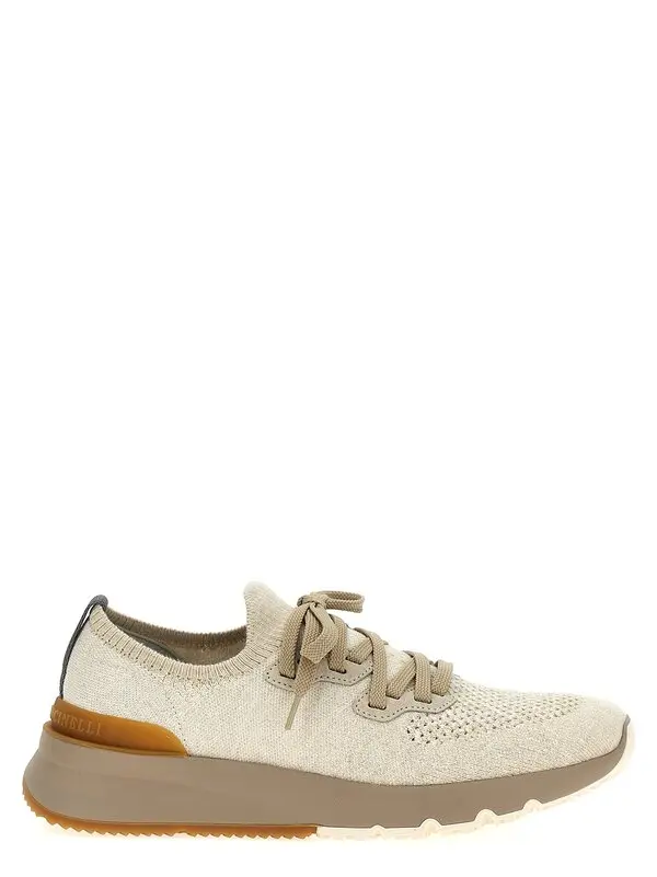Brunello Cucinelli Knitted Sneakers - Cream