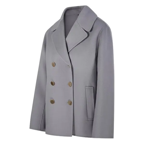 Max Mara Grey Coats Double Breasted & Peacoats