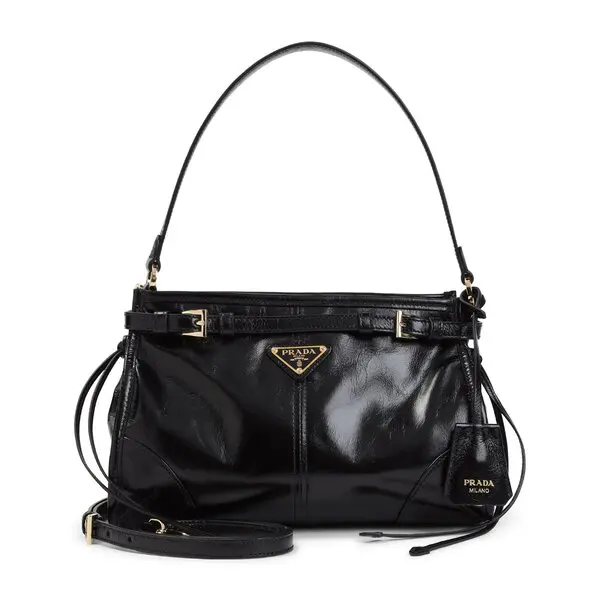 Prada Bonnie Small Leather Bag - Black