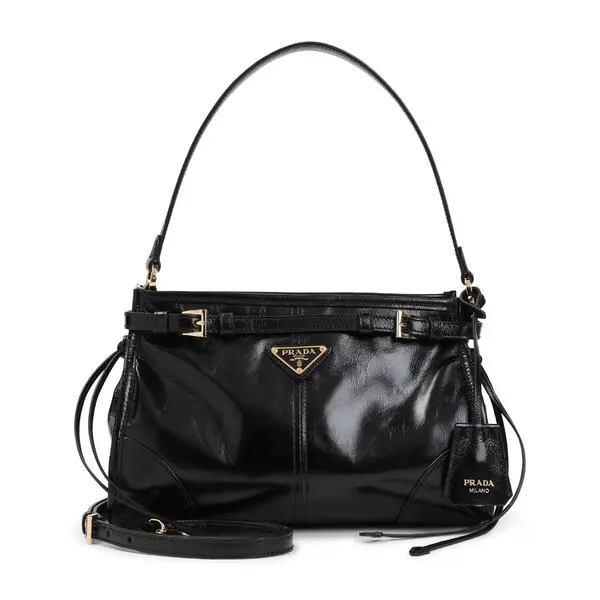 Prada Bonnie Small Leather Bag - Black