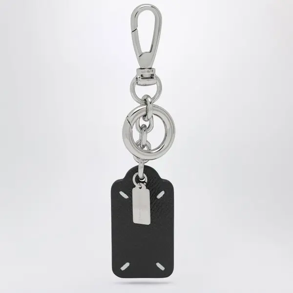 MAISON MARGIELA Double-label Grained Calf Leather Keychain - Black
