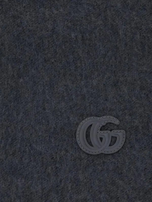Gucci 100% Cashmere Scarf With Gg Monogram And Fringed Edges
