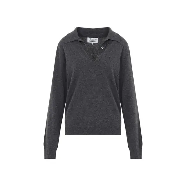 MAISON MARGIELA Twist Lambswool Polo - Gray