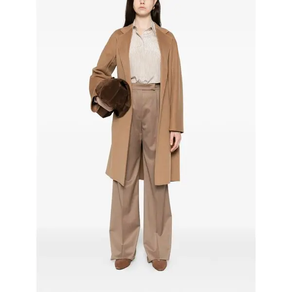 Max Mara Virgin Wool Straight Trousers - Cream