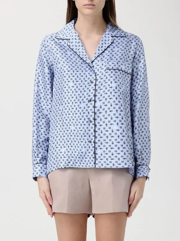 Max Mara Printed Silk Disco Shirt - Blue