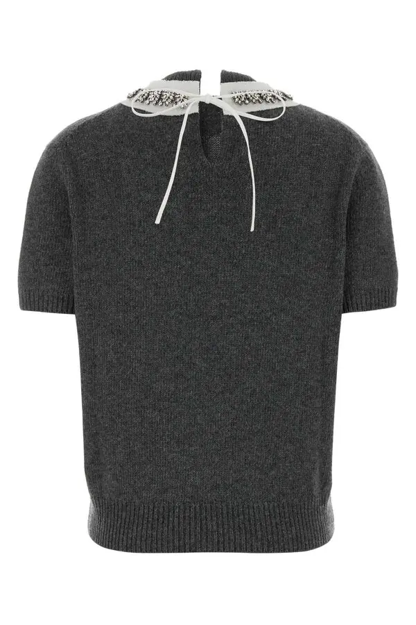 Prada Dark Grey Wool Blend Sweater
