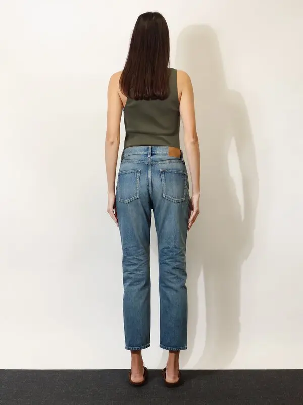 Saint Laurent Ankle Midi Blue Denim Jeans