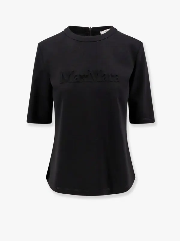 Max Mara Peter Wool T-shirt With Embossed Frontal Logo - Multicolor