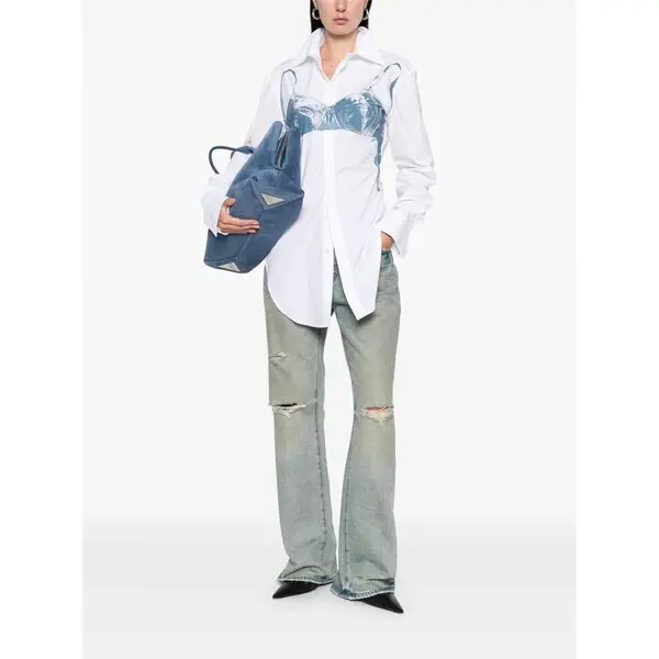 JEAN PAUL GAULTIER Printed Cotton Shirt - White
