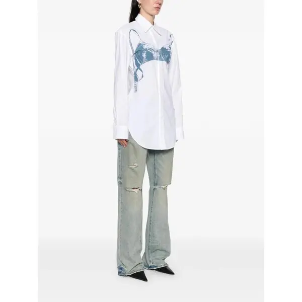 JEAN PAUL GAULTIER Printed Cotton Shirt - White
