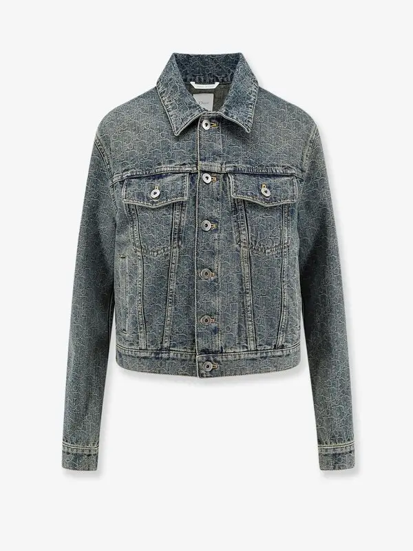 Dior Denim Jacket With Oblique Motif - Multicolor
