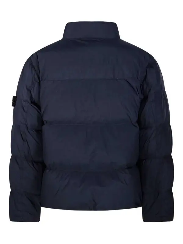 Stone Island Button-up Quilted Jacket - Blue