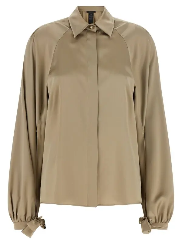 Max Mara Silk Heavy Satin Shirt - Cream