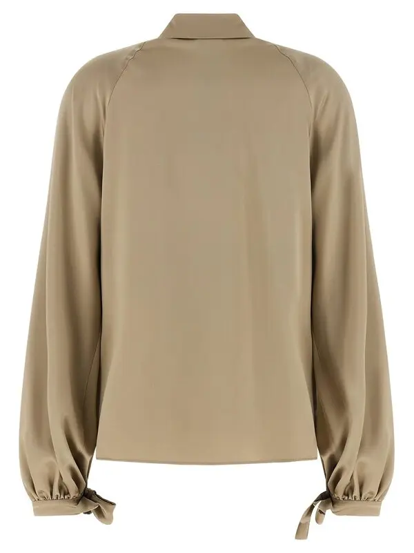 Max Mara Silk Heavy Satin Shirt - Cream
