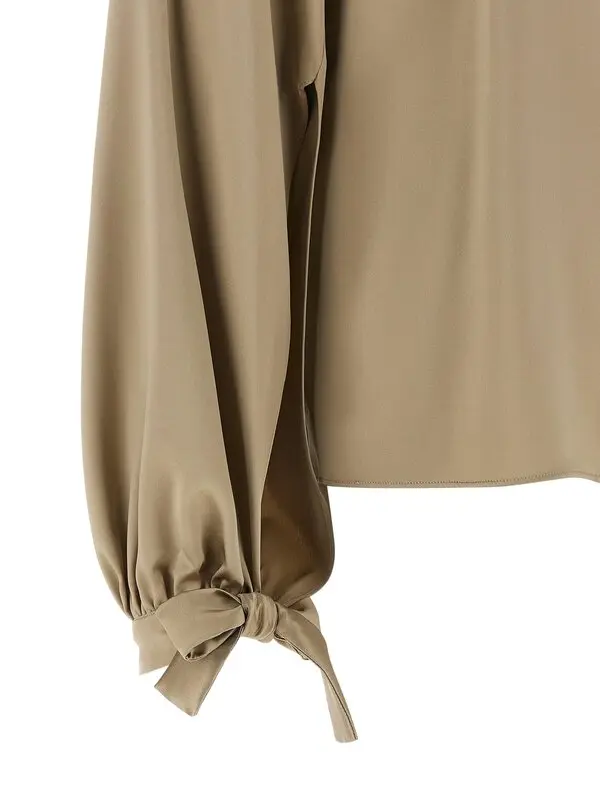 Max Mara Silk Heavy Satin Shirt - Cream