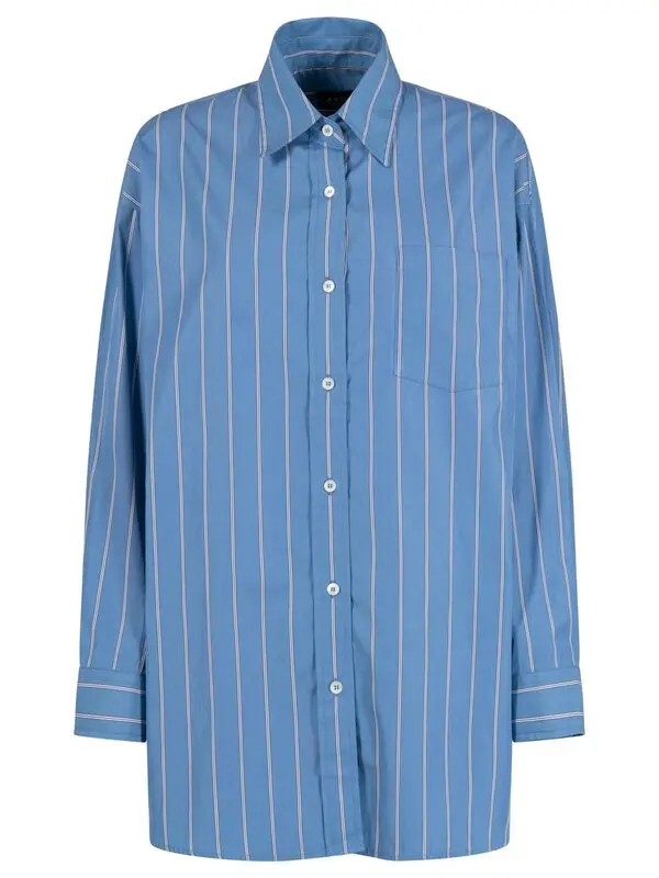 A.p.c. Striped Cotton Shirt - Blue