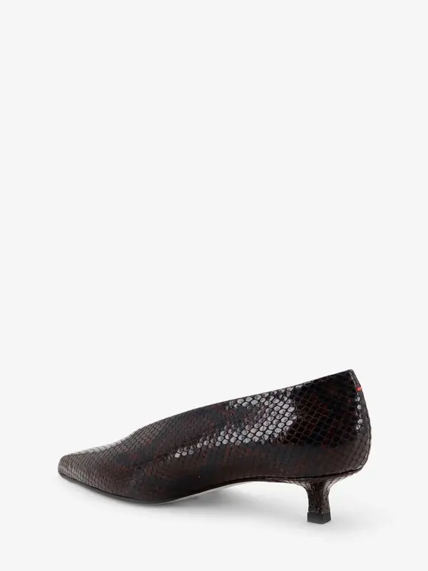 AeydĒ Clara Leather Decollete With Python Motif