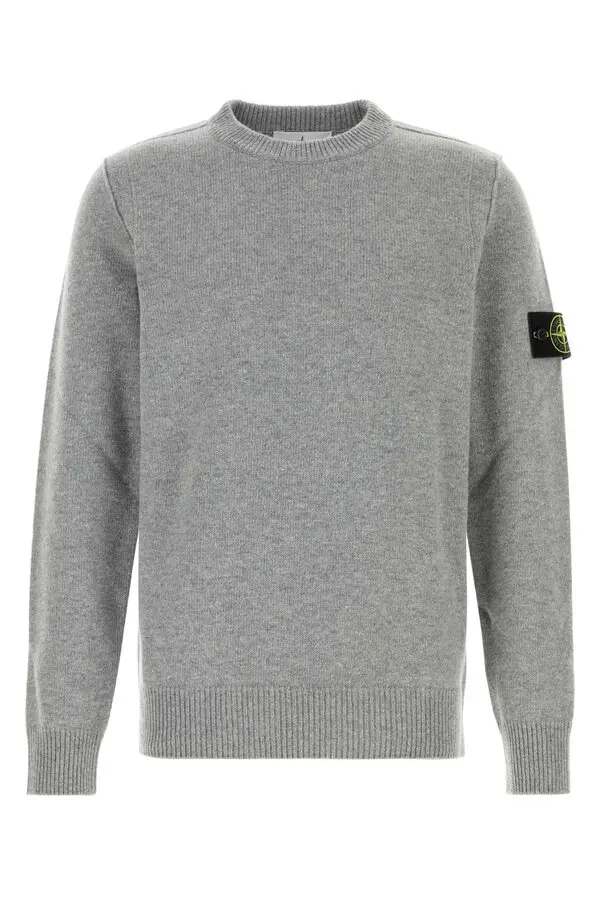 Stone Island Grey Wool Blend Sweater