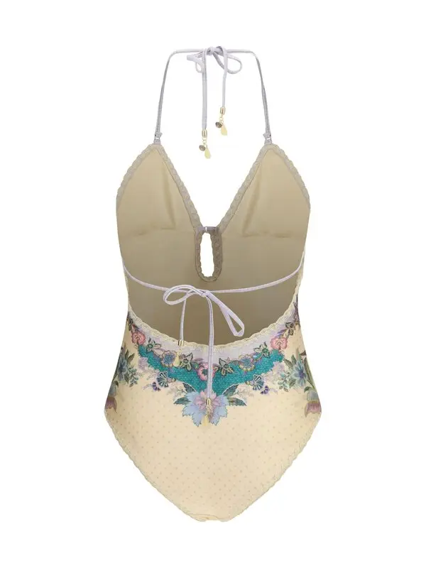 Zimmermann Indra Crochet Detail One-piece Swimsuit - Multicolor