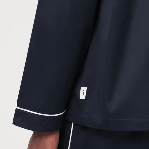 TEKLA White Pyjama Shirt - Blue