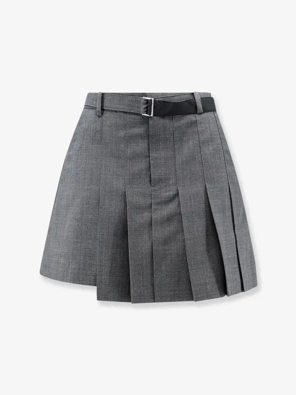 Sacai Pleated Wool Shorts