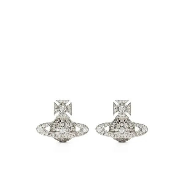 VIVIENNE WESTWOOD Crystal-embellished Orb Stud Earrings - Silver