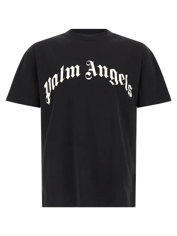 Palm Angels Curved Logo' T-shirt - Multicolor