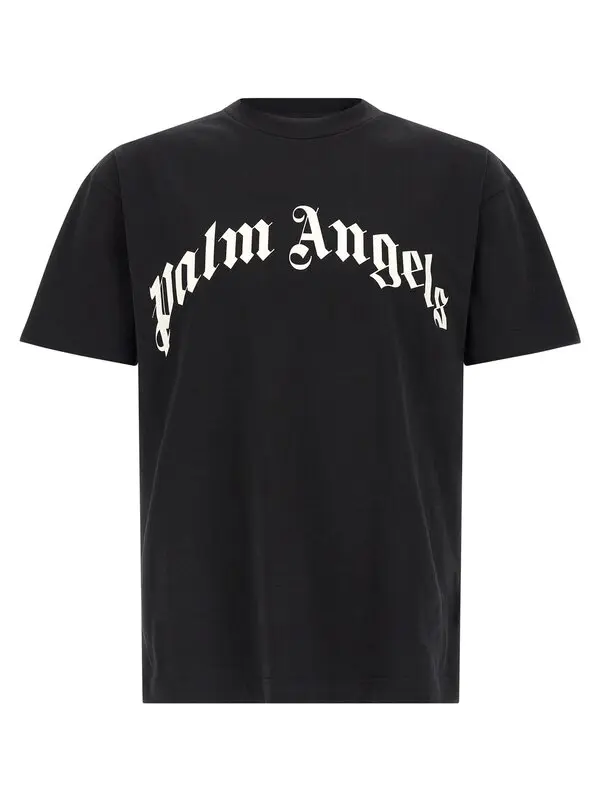 Palm Angels Curved Logo' T-shirt - Multicolor