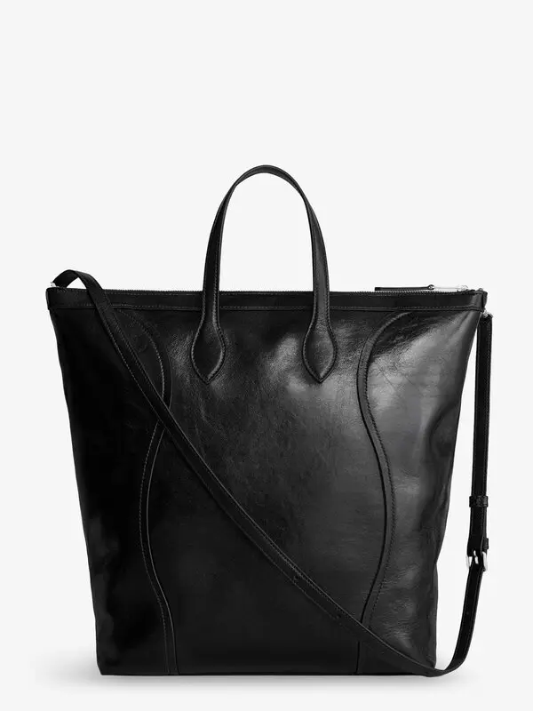 Celine Cabas Leather Shopping Bag With Front Logo