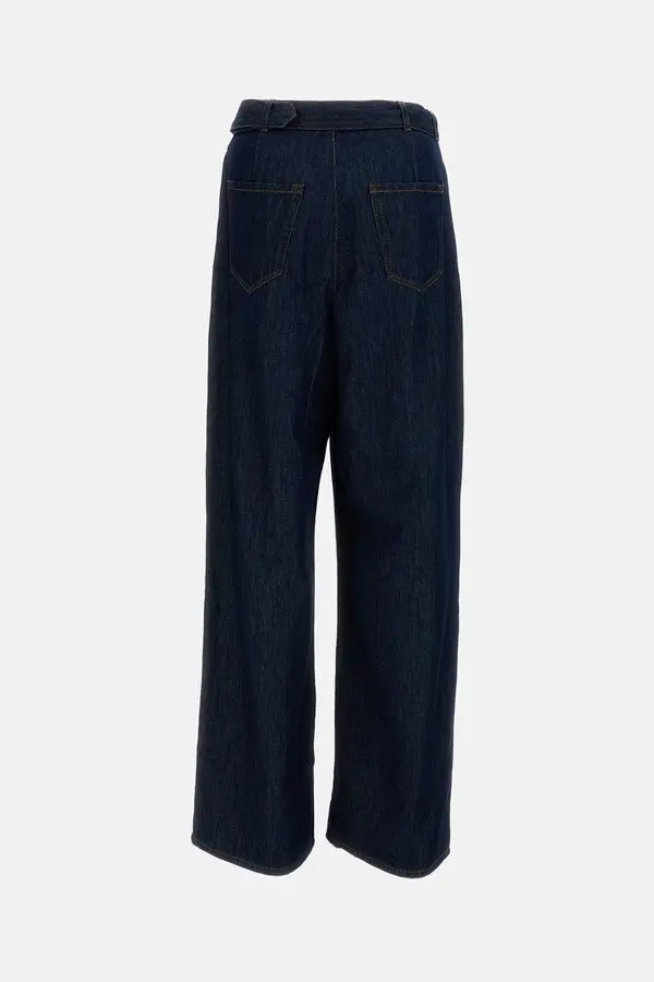 Dries Van Noten Wide Leg Jeans With Belt