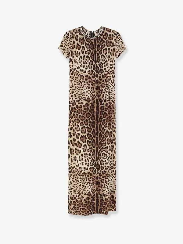 Dolce & Gabbana Silk Dress With Animal Print - Multicolor