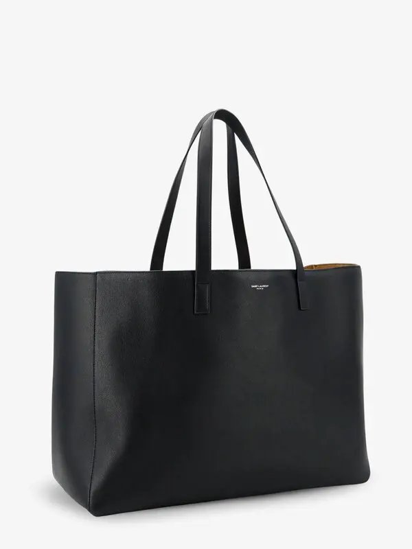 Saint Laurent Leather Shopping Bag With Front Logo