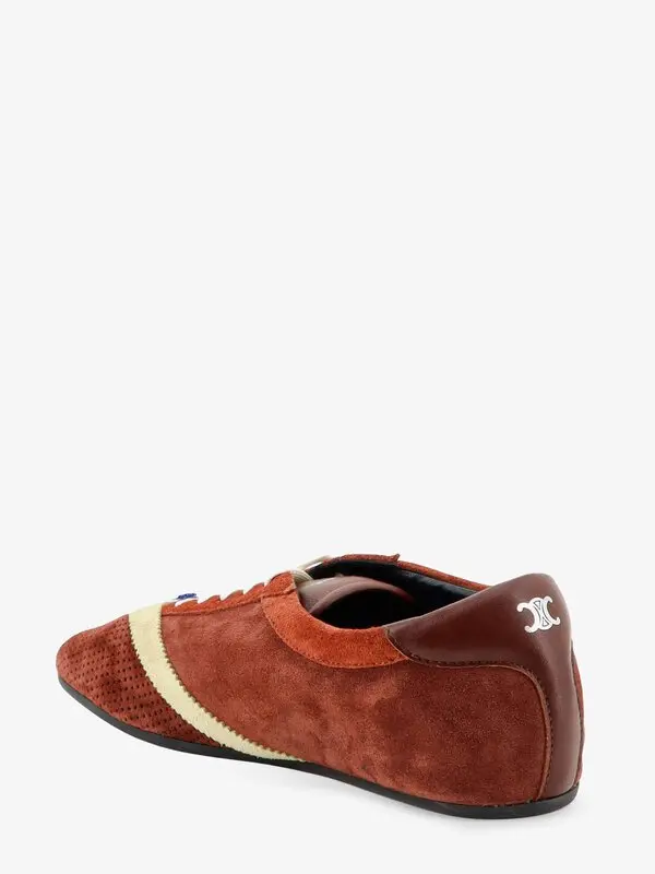 Celine The Flat Suede And Leather Sneakers - Multicolor