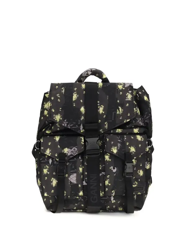 GANNI Re-tech Nylon Print Backpack