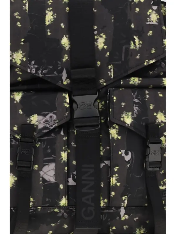 GANNI Re-tech Nylon Print Backpack