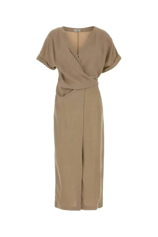 Brunello Cucinelli Cappuccino Jersey Dress - Brown