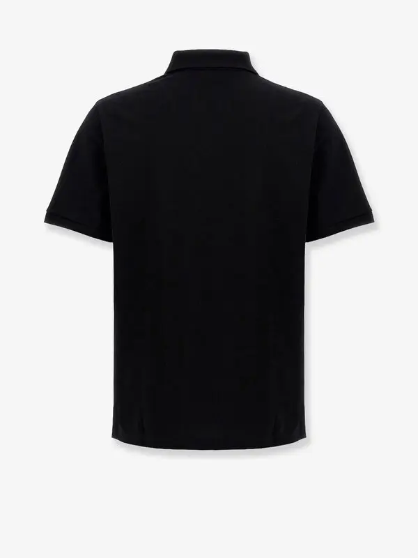 Saint Laurent Cotton Blend Polo Shirt With Cassandre Embroidery - Multicolor