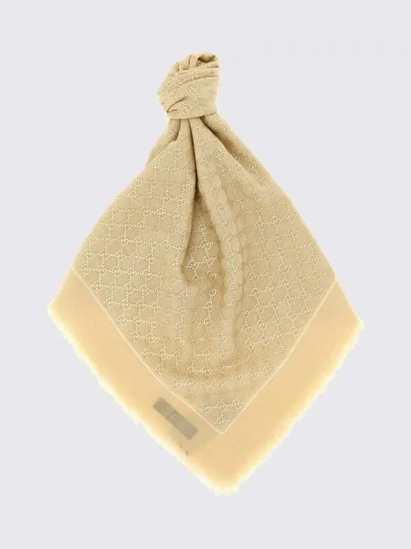 Gucci Gg Monogram Wool Stole - Cream