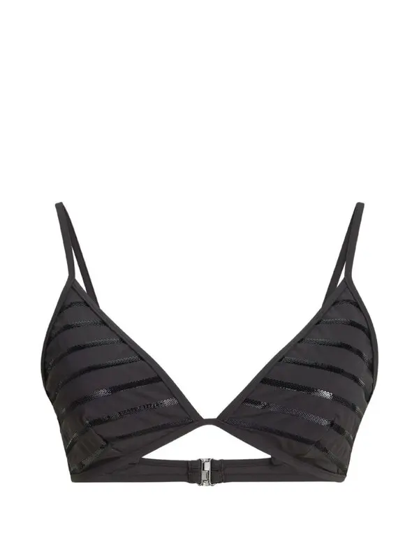 Brunello Cucinelli Striped Embellished Bikini Top - Multicolor