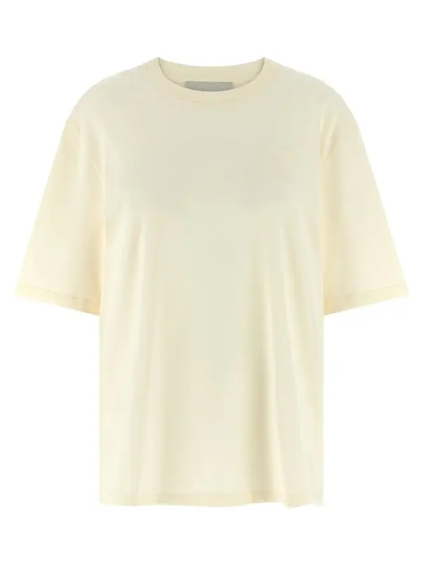 AMI Paris De Coeur' T-shirt - Cream