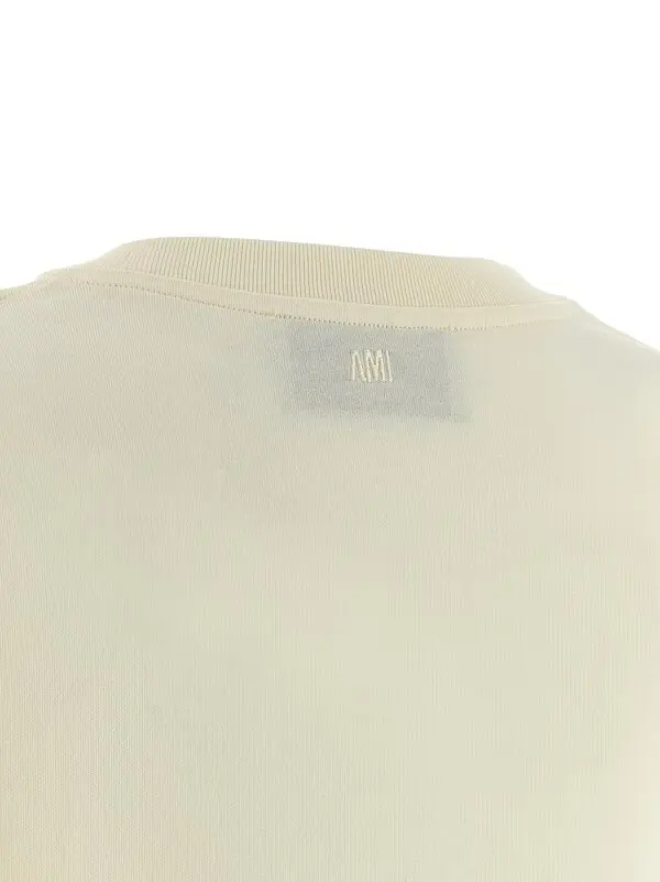 AMI Paris De Coeur' T-shirt - Cream