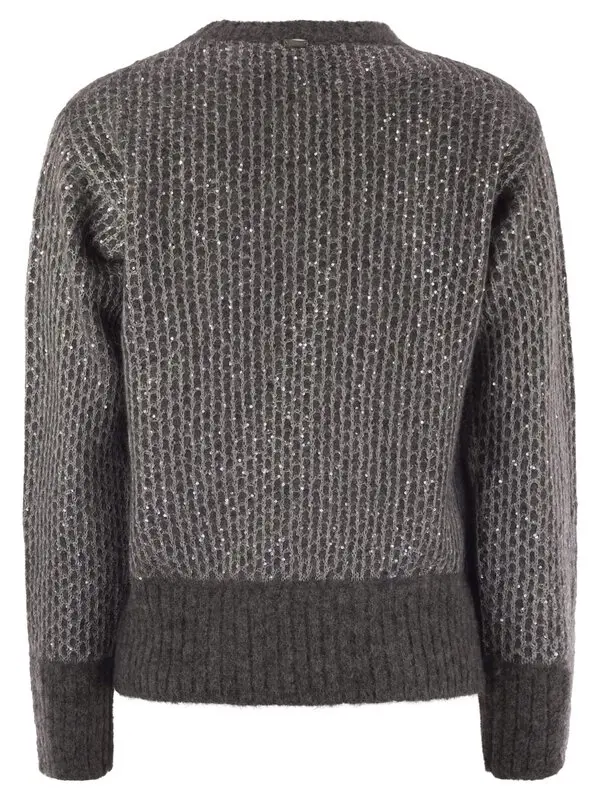 Herno Alpaca And Wool Crewneck Sweater - Gray