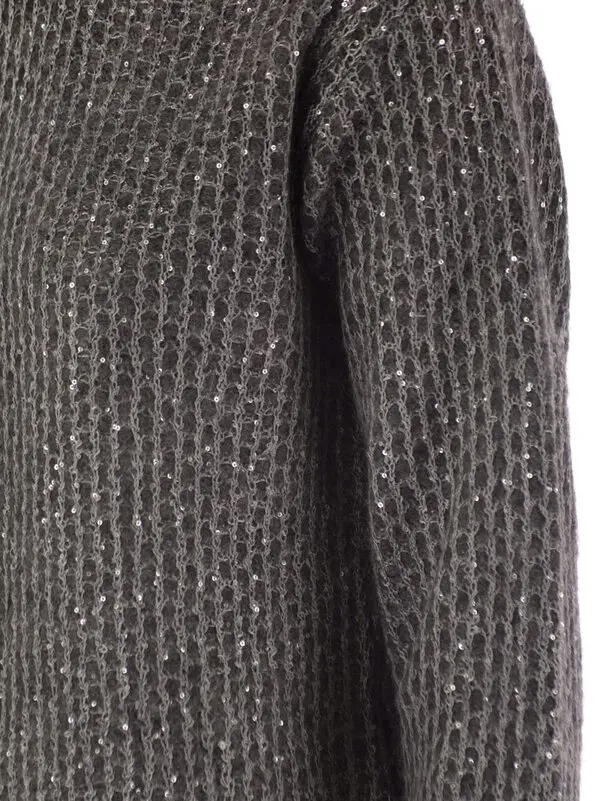 Herno Alpaca And Wool Crewneck Sweater - Gray