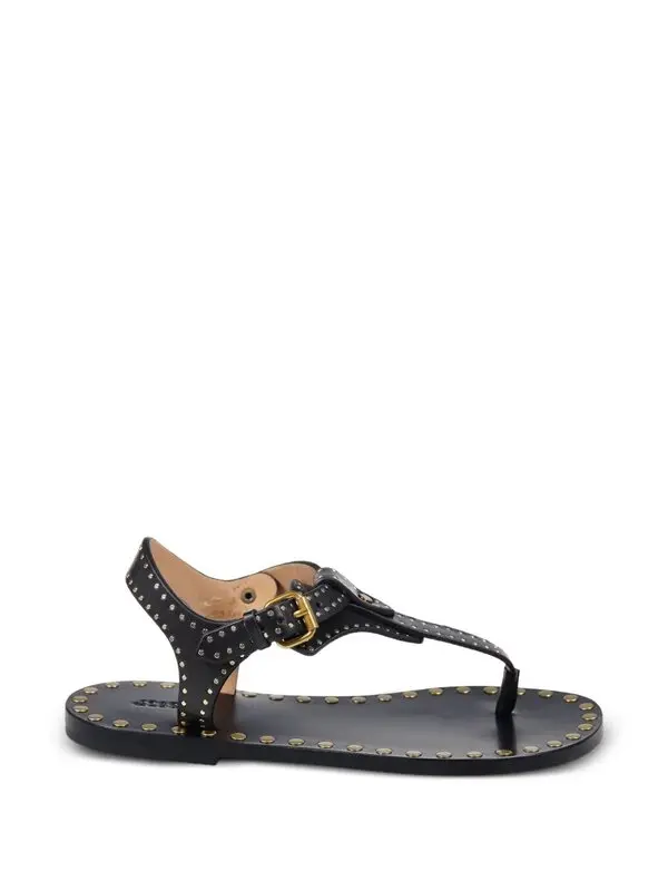 Isabel Marant Étoile Joonya Studded Flat Sandals - Black