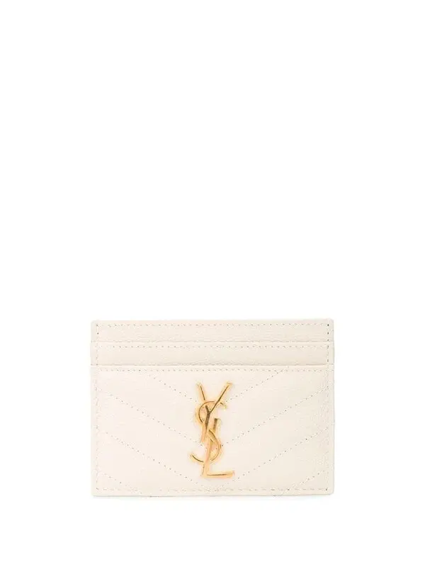 Saint Laurent Cassandre Matelassé Card Case In Grain De Poudre Leather - Multicolor