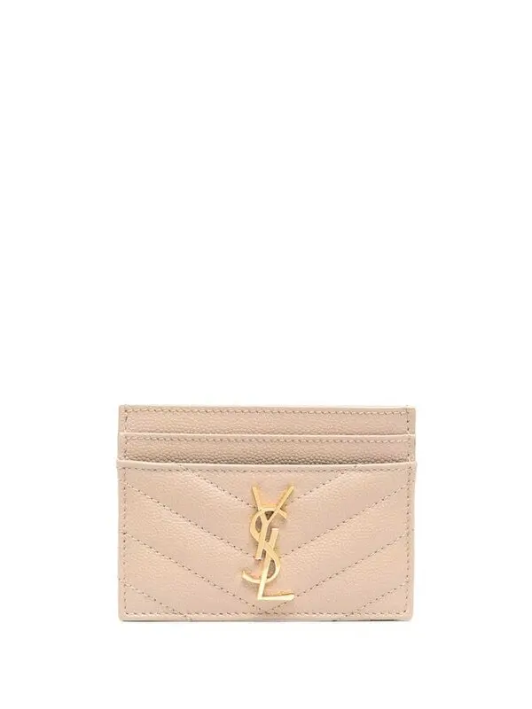 Saint Laurent Cassandre Matelassé Card Case In Grain De Poudre Leather - Multicolor