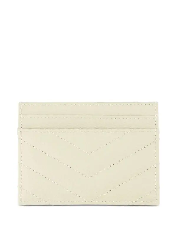 Saint Laurent Cassandre Matelassé Card Case In Grain De Poudre Leather - Multicolor