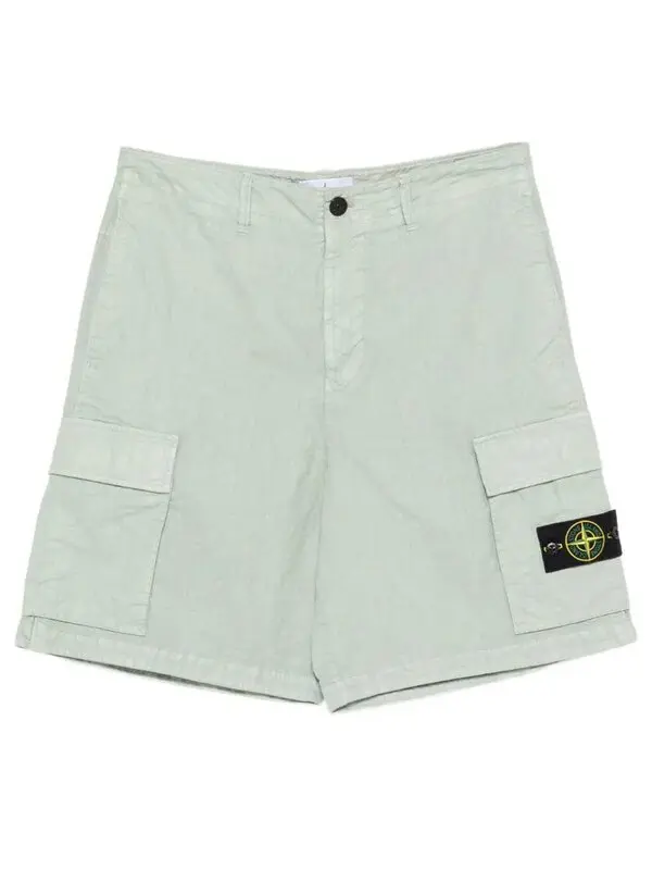 Stone Island Nylon Panama Loose Fit Cargo Bermudas - Green
