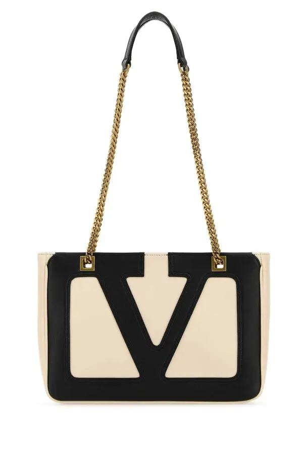 Valentino Garavani Ivory Nappa Leather Small Viva Superstar Shoulder Bag - White